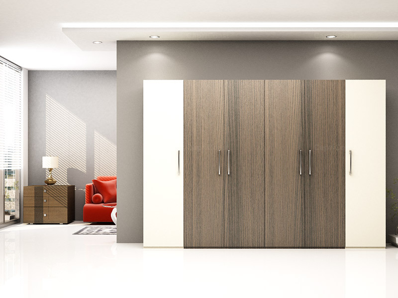 Chytri Straight Bedroom Wardrobe in Magellan Vintage | HomeLane