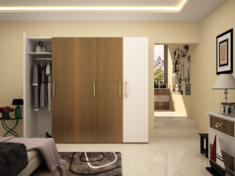 Tenerife Wardrobe Interior Design With Open Storage and Dual Finish ...