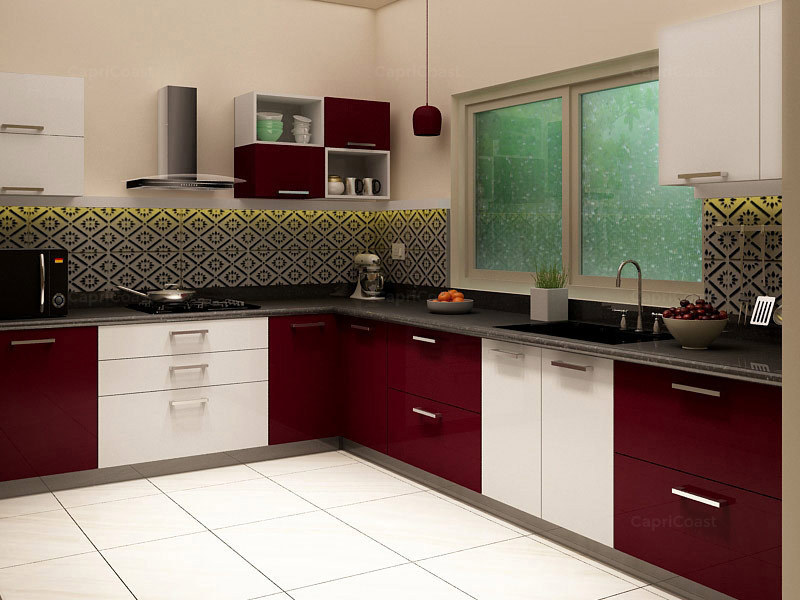 Kelly L-shaped Modular Kitchen Designs India | HomeLane