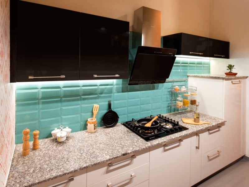 Retro Pop Modular Kitchen Design for Modern Homes | HomeLane