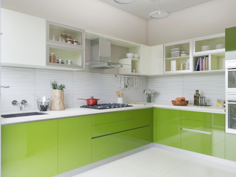 Serendipity L Shape Modular Kitchen Design for Homes | HomeLane